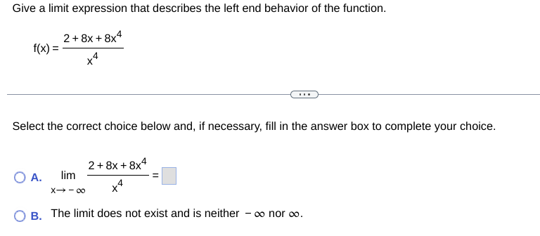 Solved Give a limit expression that describes the left end | Chegg.com