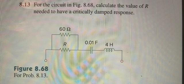 Solved 8.13 For the circuit in Fig. 8.68, calculate the | Chegg.com