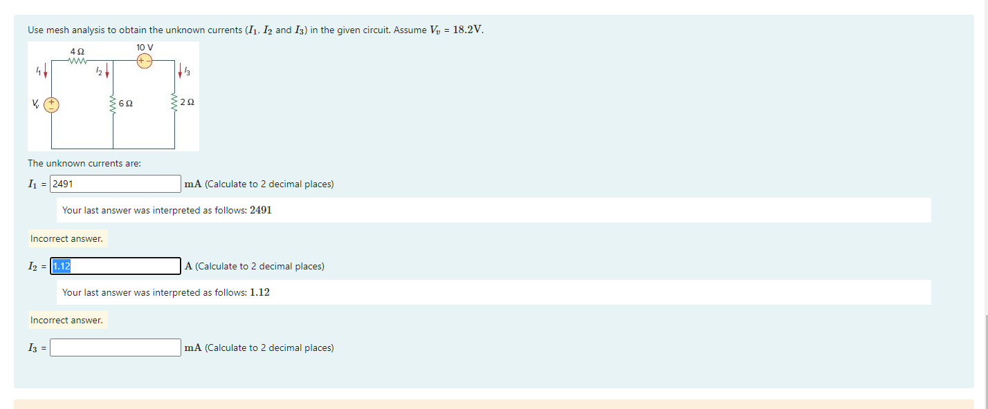 Solved Use mesh analysis to obtain the unknown currents | Chegg.com