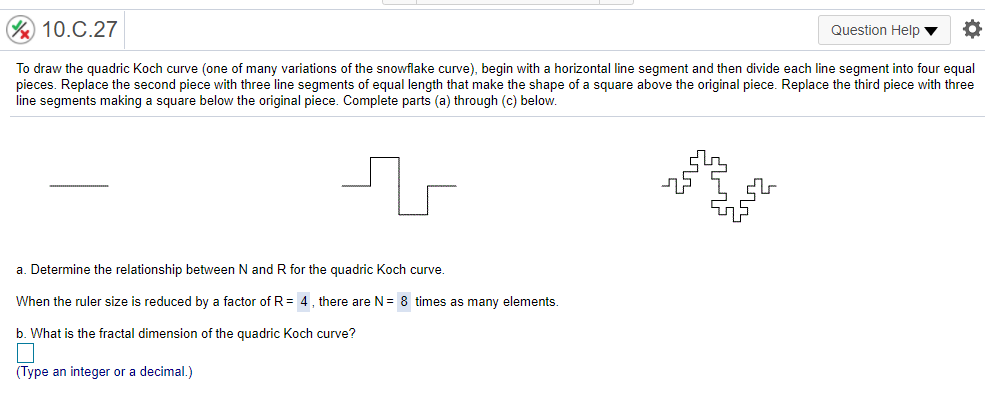 10.C.27 Question Help To draw the quadric Koch curve | Chegg.com