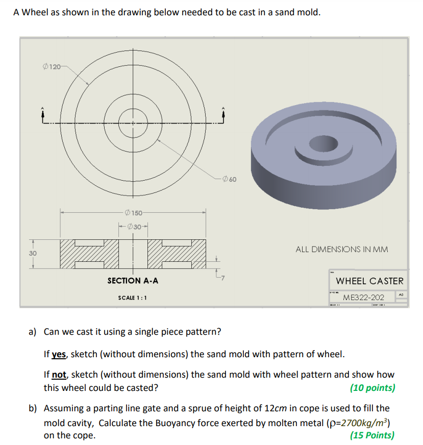 Solved A Wheel as shown in the drawing below needed to be | Chegg.com
