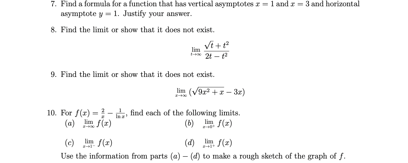 Solved 7. Find a formula for a function that has vertical | Chegg.com