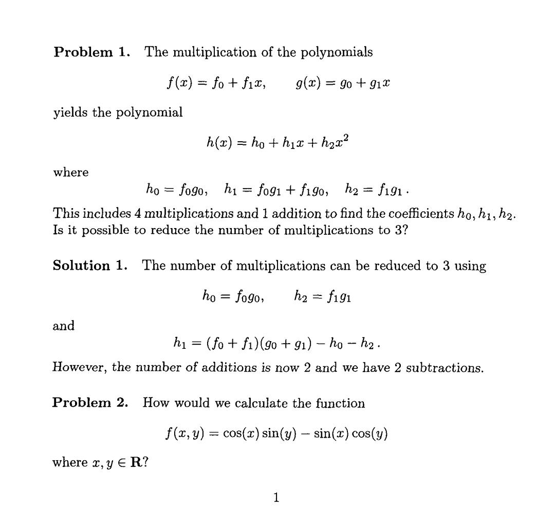 Solved Problem 1. The multiplication of the polynomials f(x) | Chegg.com