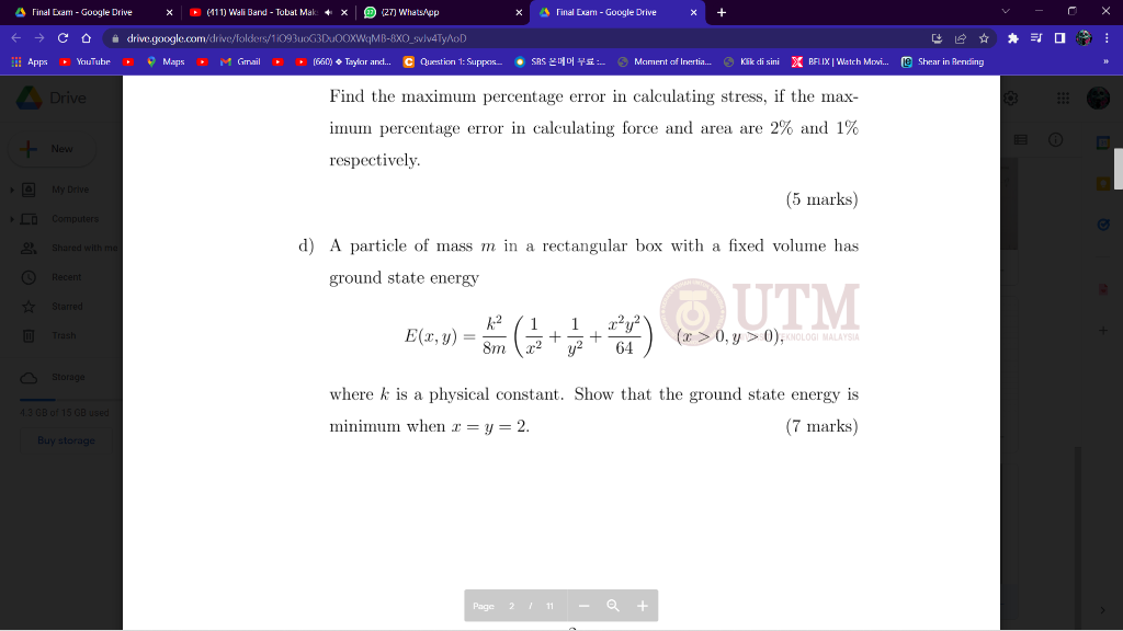 Solved Find the maximum percentage error in calculating | Chegg.com