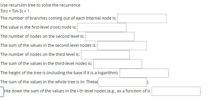 Solved Use recursion tree to solve the recurrence T(n) = | Chegg.com