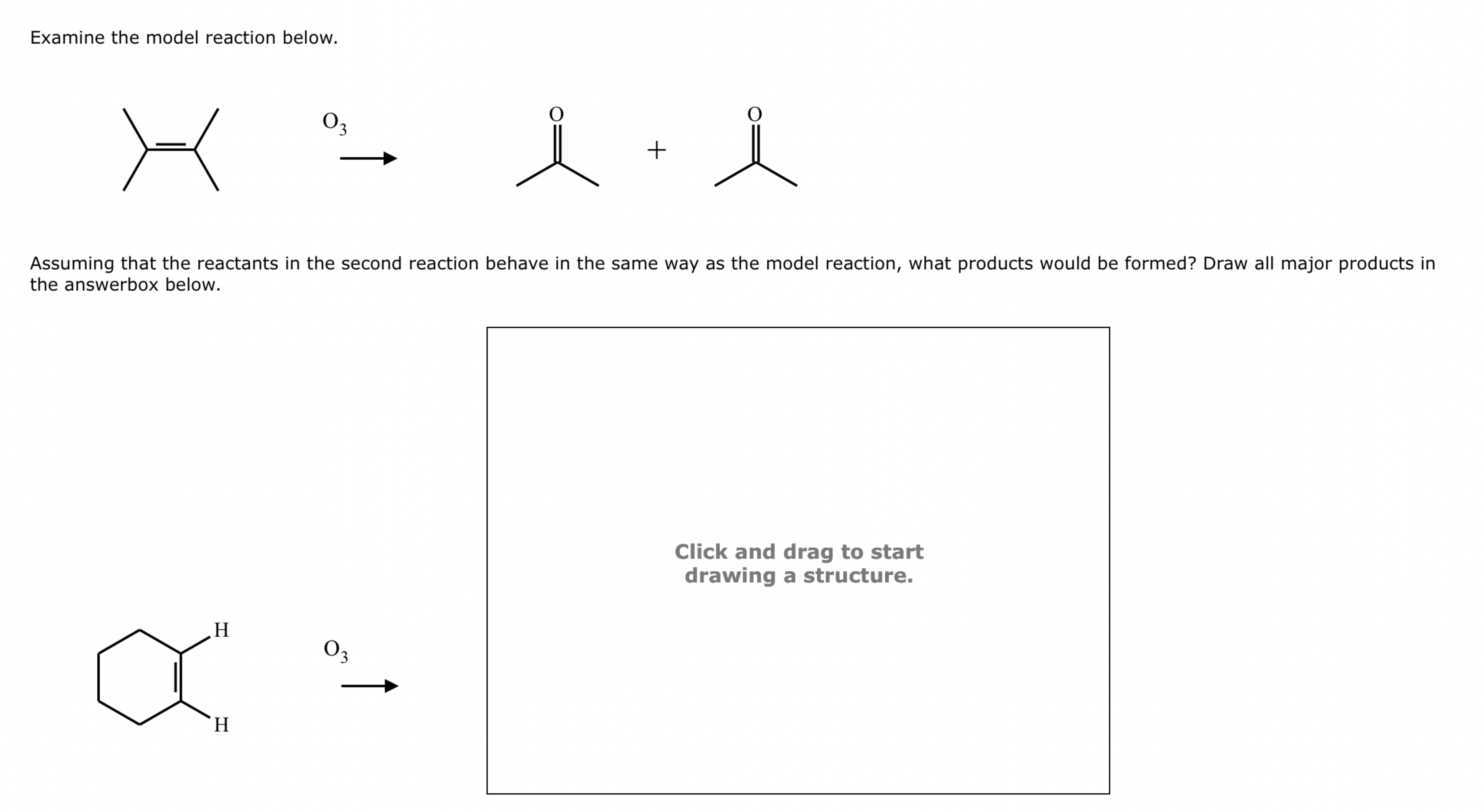 Solved Examine the model reaction below.→O3Assuming that the | Chegg.com