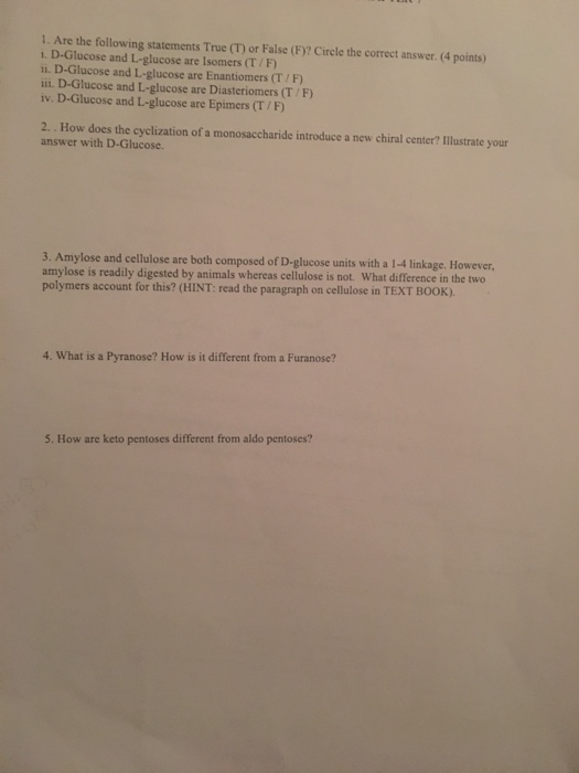 Solved Are the following statements True (T) or False (F)? | Chegg.com