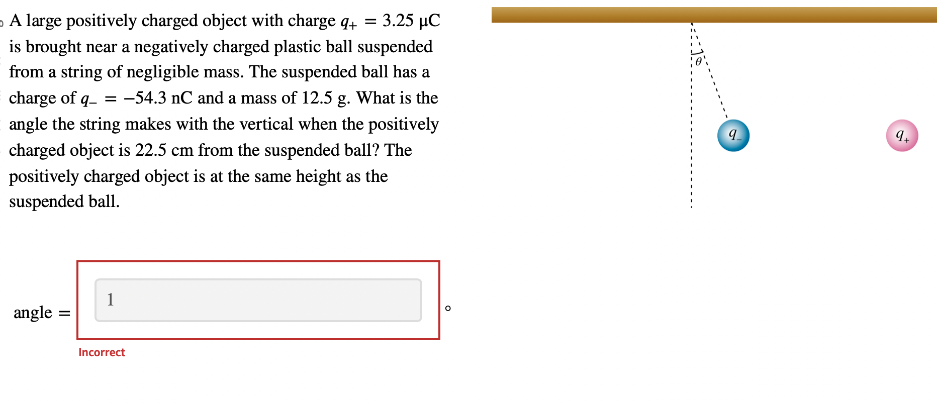 Solved A large positively charged object with charge | Chegg.com