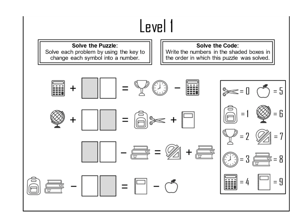 Solved Level 1 Solve the Puzzle: Solve each problem by using | Chegg.com