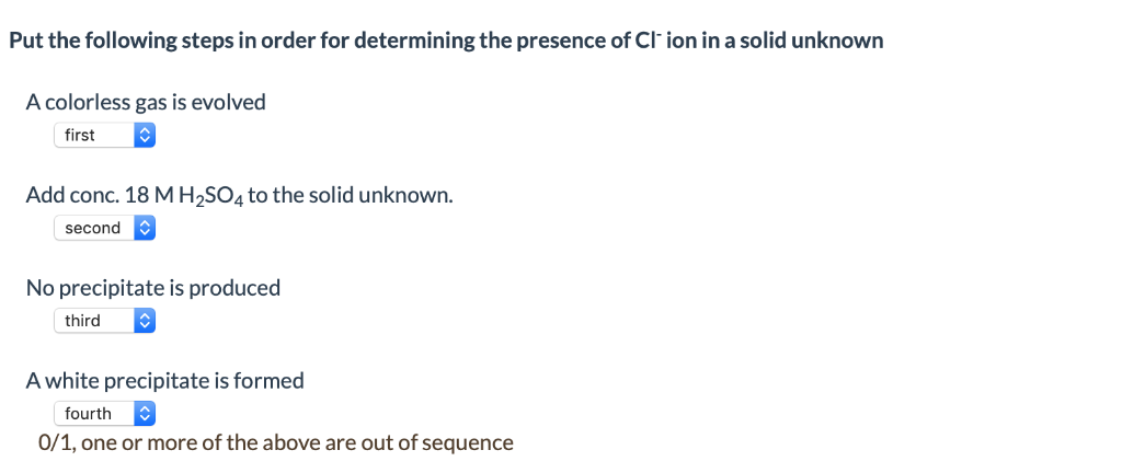 Solved Put the following steps in order for determining the | Chegg.com
