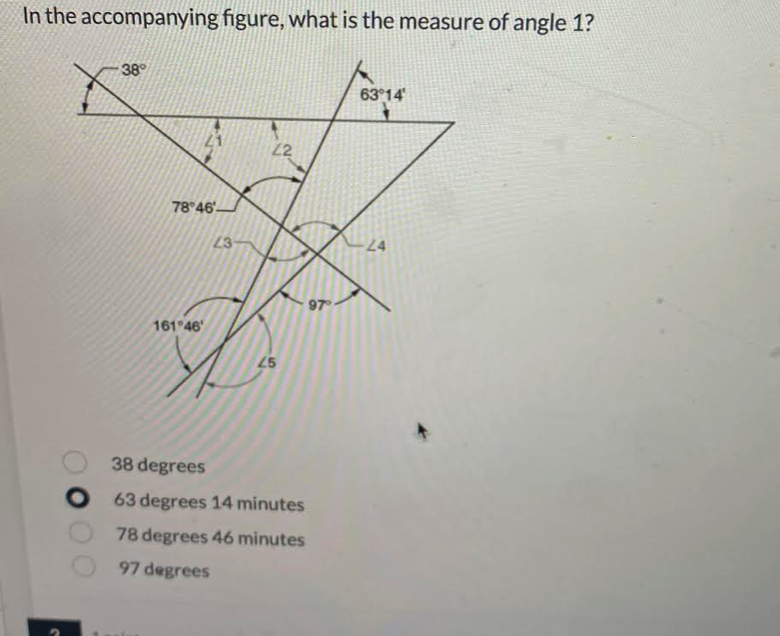 Solved In the accompanying figure, what is the measure of | Chegg.com