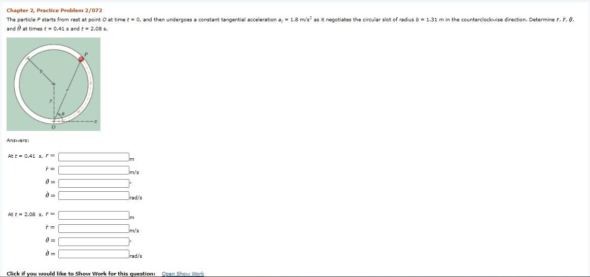 Solved Chapter 2, Practice Problem 2/072 The particle P | Chegg.com