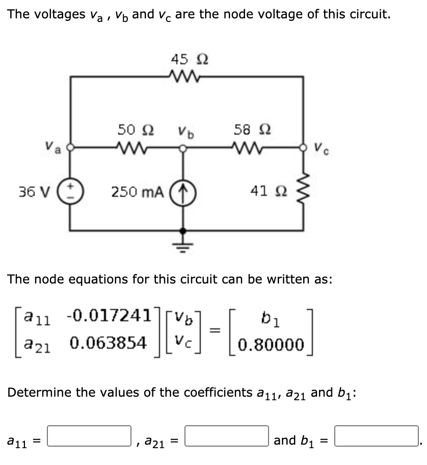 Solved The voltages va , vb and vc are the node voltage of | Chegg.com