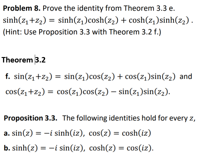 Solved Problem 8. Prove the identity from Theorem 3.3 e. | Chegg.com