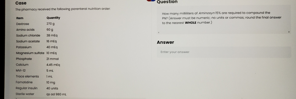 Solved Case Question The pharmacy received the following | Chegg.com