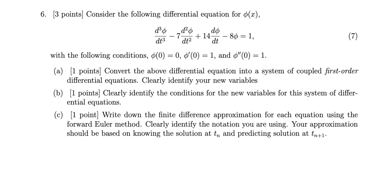 Solved 6. [3 points] Consider the following differential | Chegg.com