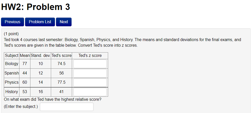 Solved HW2: Problem 3 Previous Problem List Next (1 point) | Chegg.com