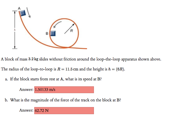 Solved R 00 A block of mass 3.2 kg slides without friction | Chegg.com