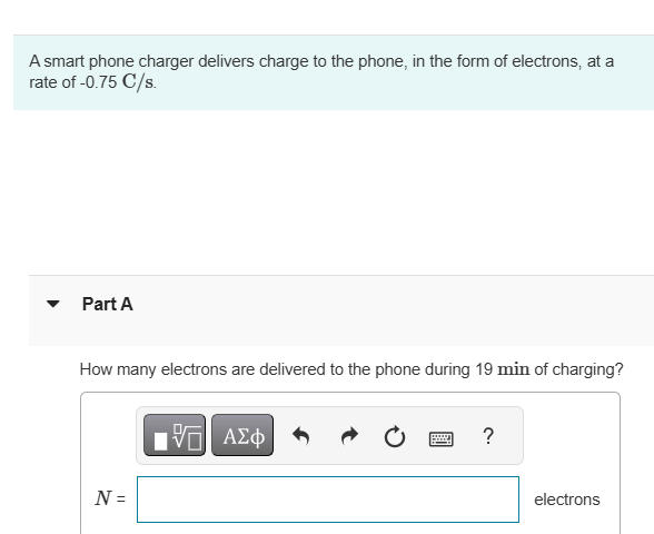 Solved Part AHow many electrons are delivered to the phone | Chegg.com