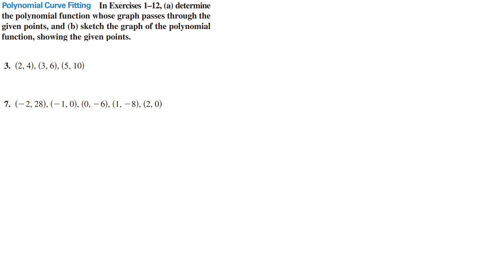 Solved Polynomial Curve Fitting In Exercises 1 12 A
