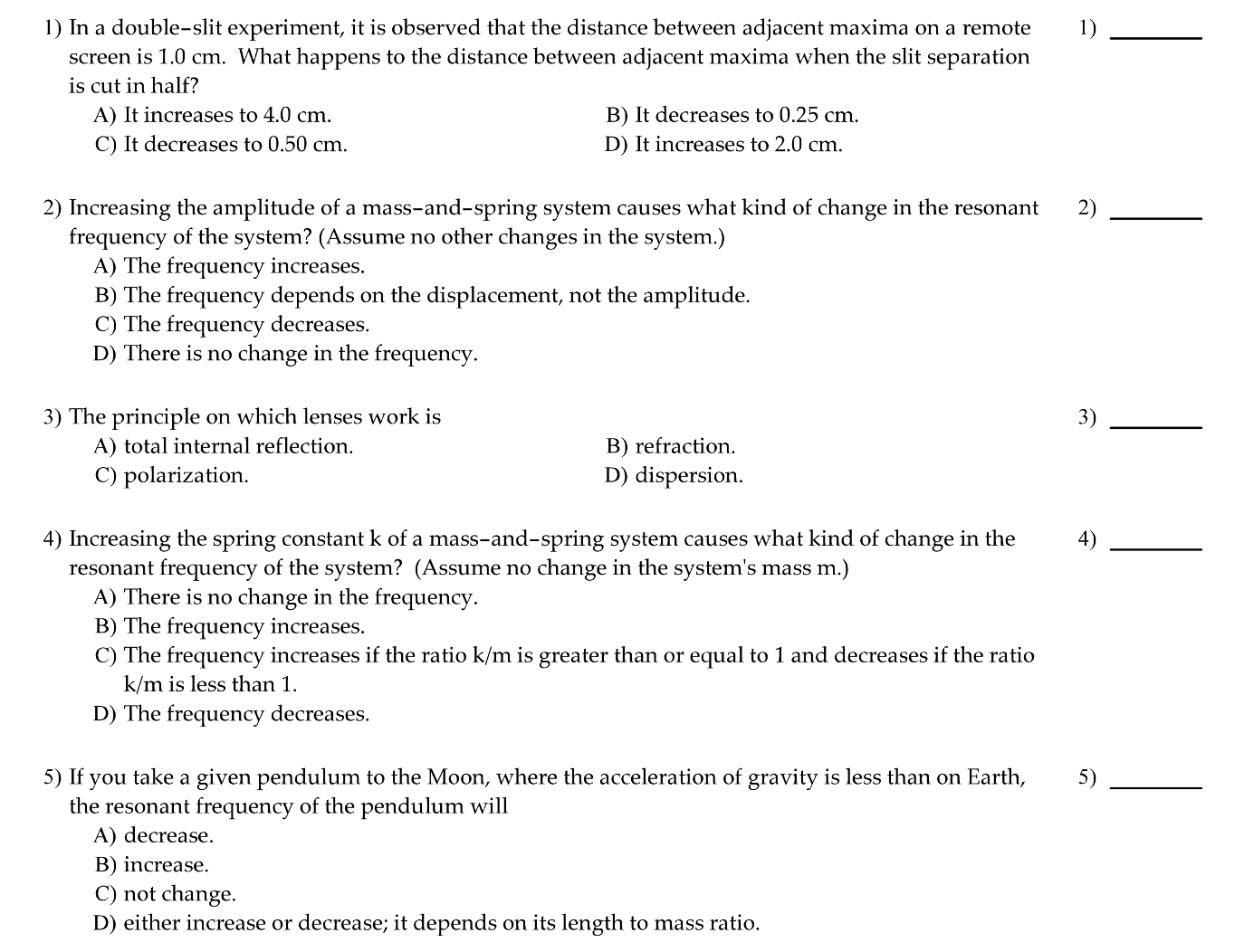 Solved 1) In a double-slit experiment, it is observed that | Chegg.com