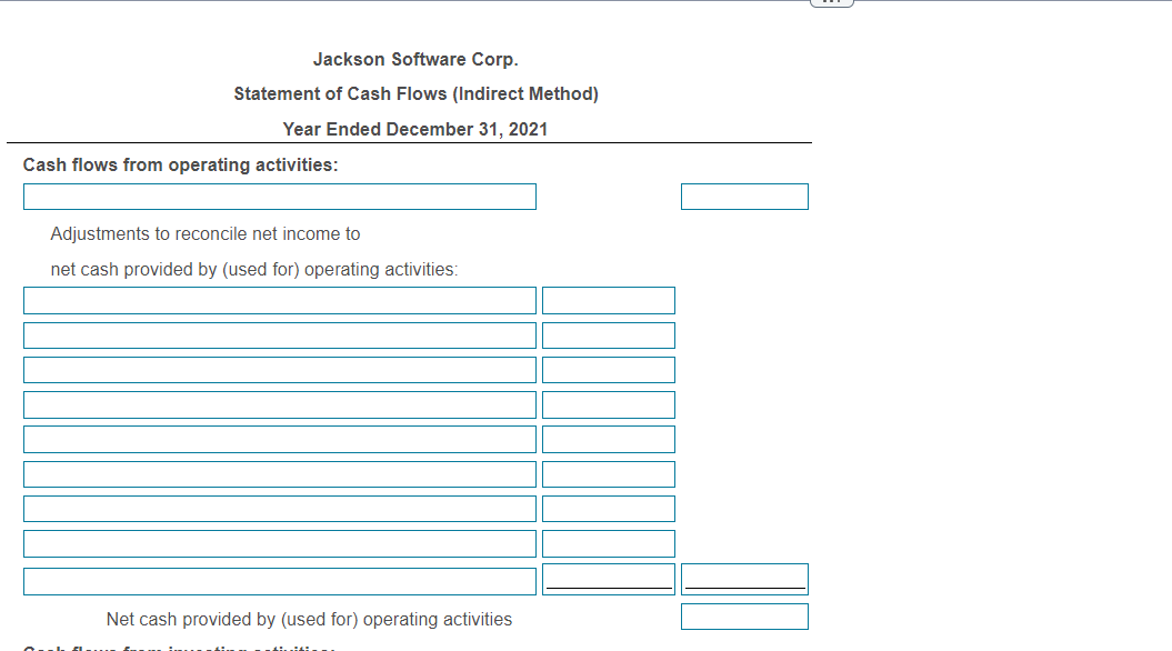Solved Jackson Software Corp. has assembled the following | Chegg.com