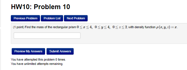 Solved HW10: Problem 10 Previous Problem Problem ListNext | Chegg.com