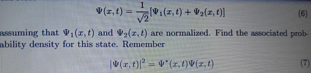 Solved The mixed wave functions psi_(x,t) is not a | Chegg.com