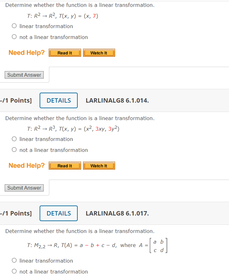 Solved Determine Whether The Function Is A Linear
