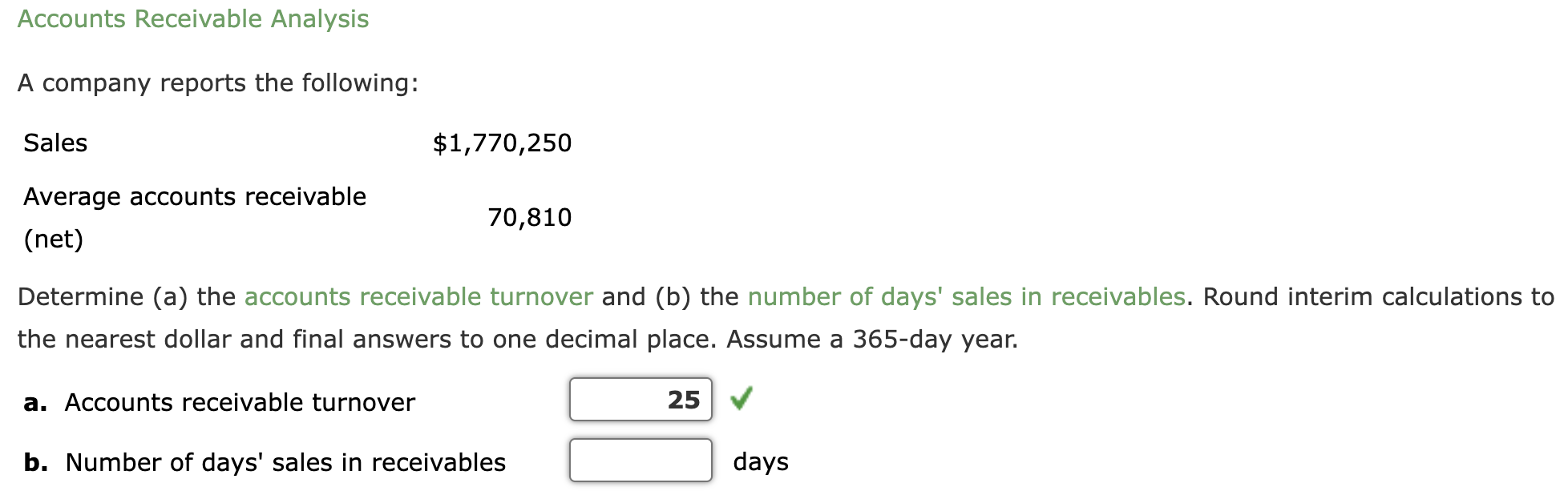 Solved Accounts Receivable Analysis A company reports the | Chegg.com