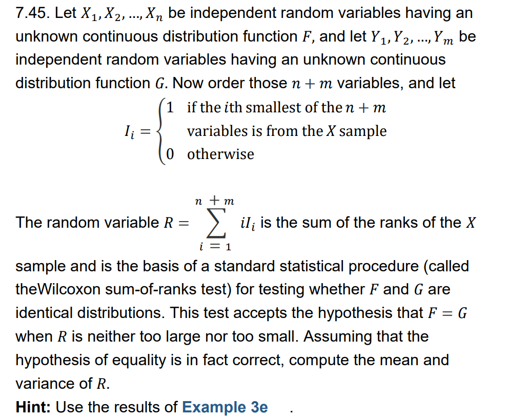 Solved 7.45. ﻿Let x1,x2,dots,xn ﻿be independent random | Chegg.com