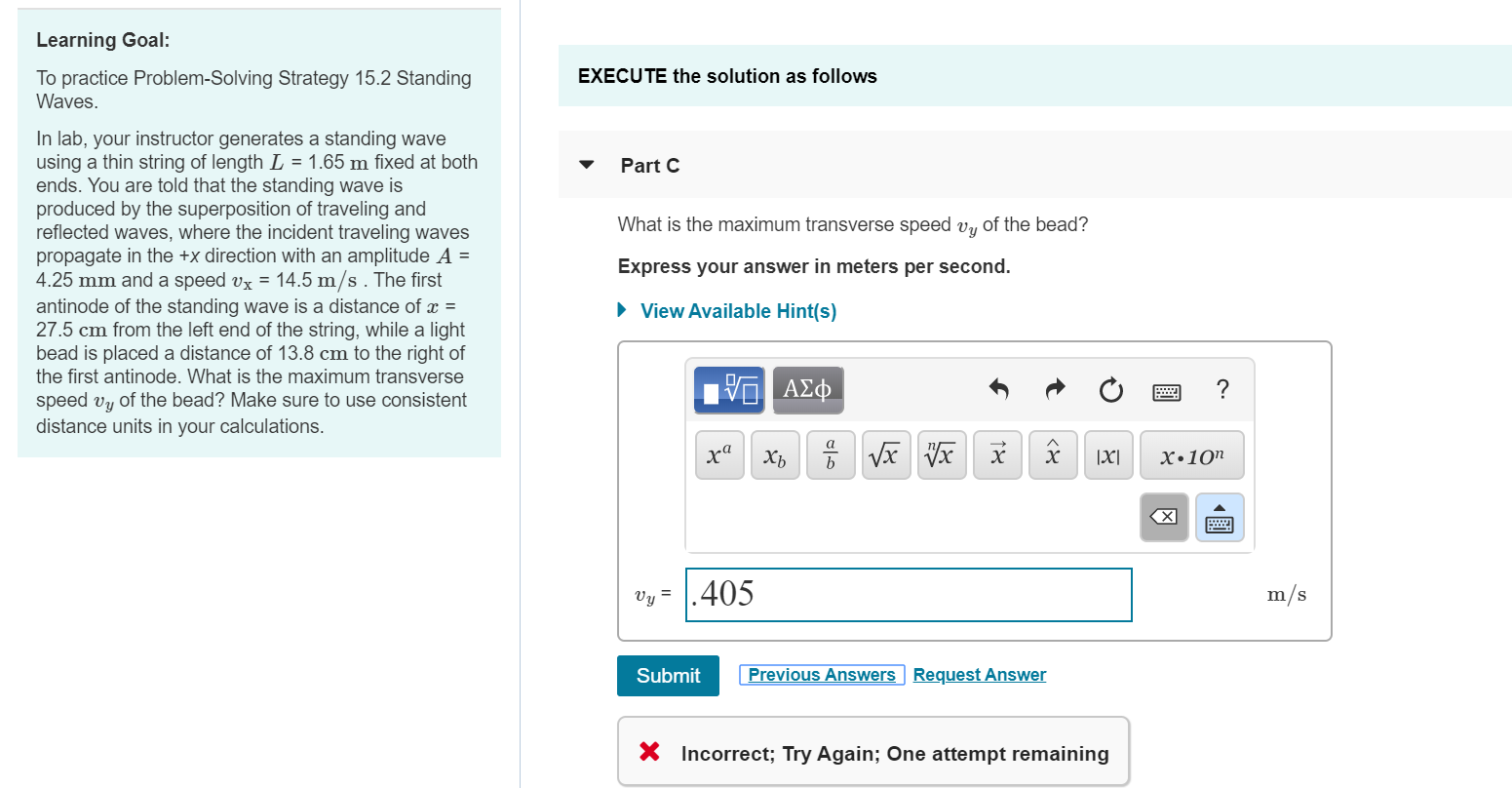 Solved Using final equation A(subscript w)WSin(kx) The | Chegg.com