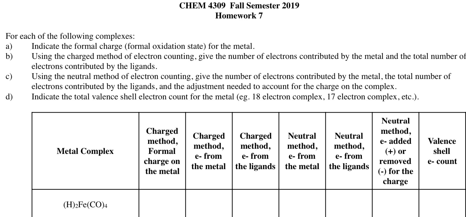 can can you explain how to do electron counting with | Chegg.com