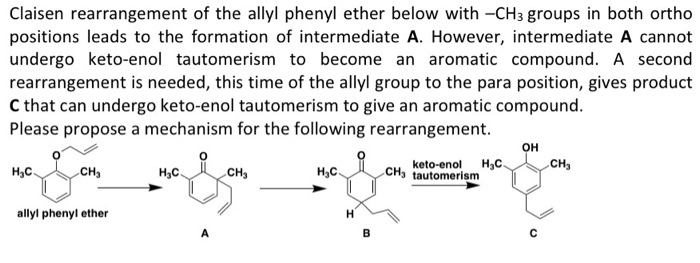 Solved Claisen rearrangement of the allyl phenyl ether below | Chegg.com