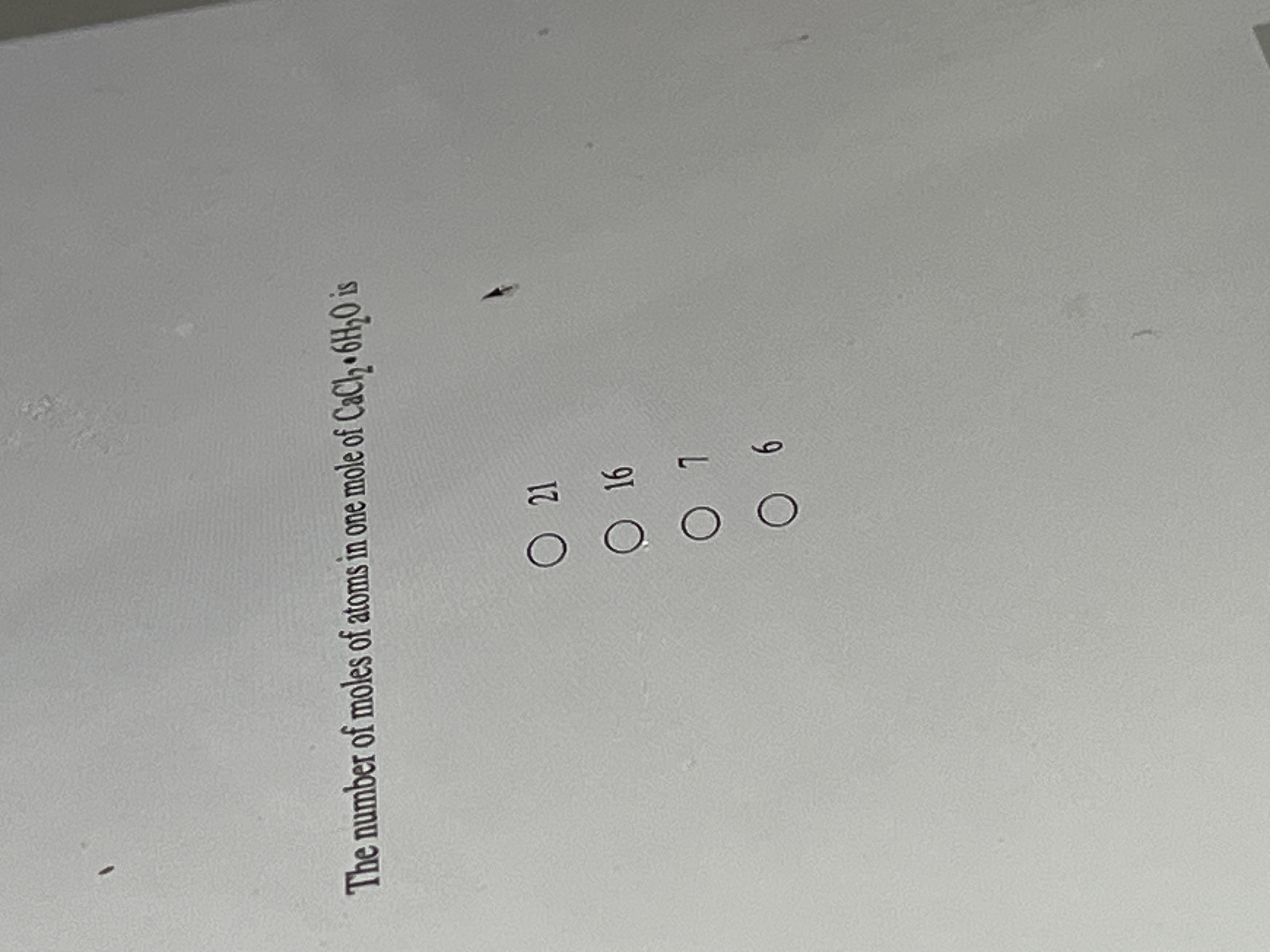 Solved The number of ﻿moles of ﻿atoms in ﻿one mole | Chegg.com