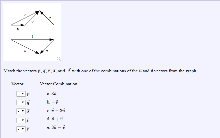 Solved S t Match the vectors p, q, r, s, and t with one of | Chegg.com