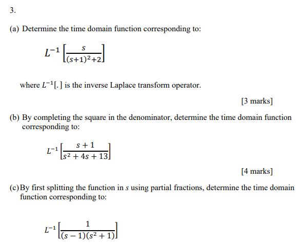Solved (a) Determine the time domain function corresponding | Chegg.com