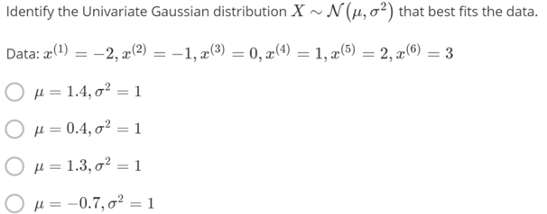 Solved Identify the Univariate Gaussian distribution X ~ | Chegg.com
