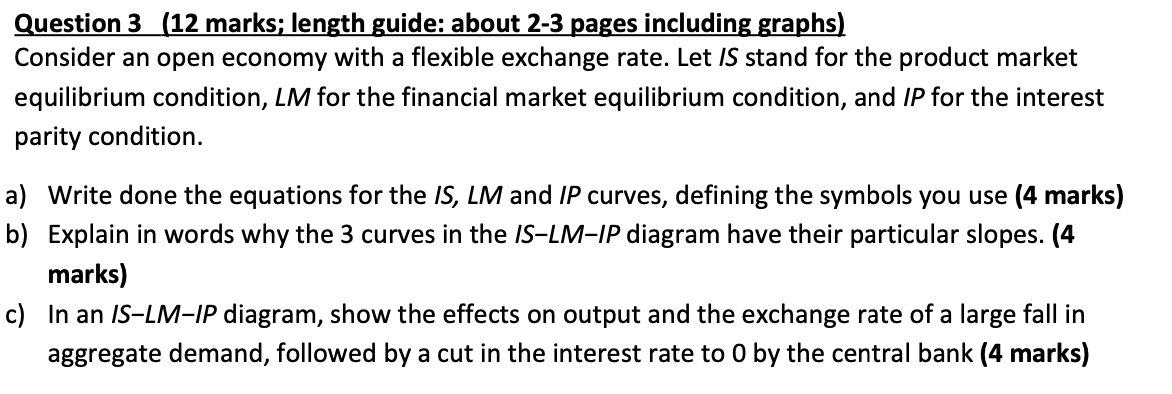 Solved Question 3 (12 marks; length guide: about 2-3 pages | Chegg.com