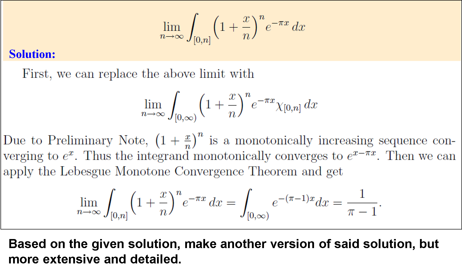 Solved Limn→∞∫[0 N] 1 Nx Ne−πxdx Solution First We Can
