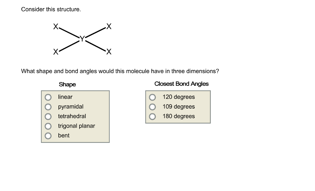 Solved Consider this structure. X: What shape and bond | Chegg.com