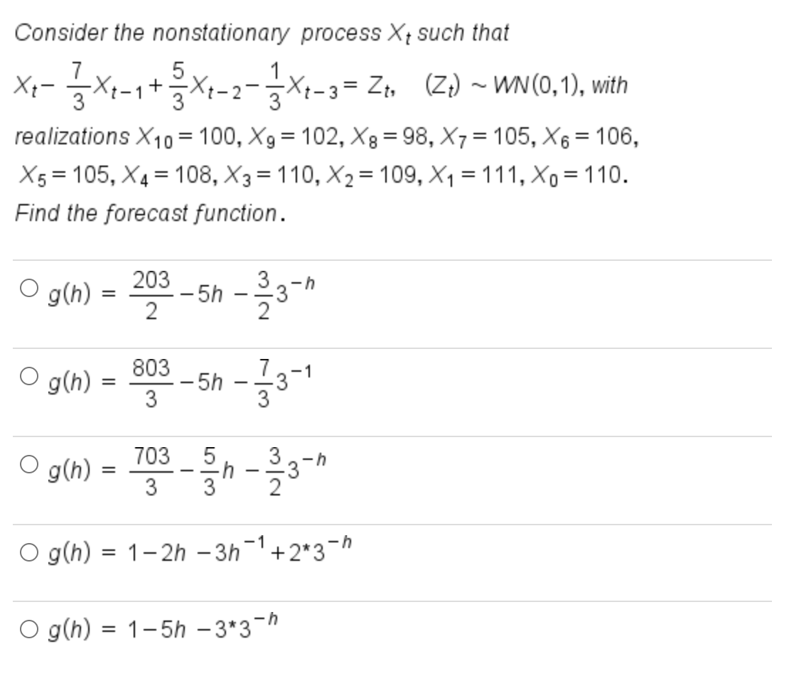 Solved Consider the nonstationary process Xt such that | Chegg.com