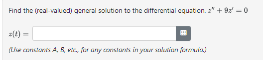 Solved Find the (real-valued) general solution to the | Chegg.com