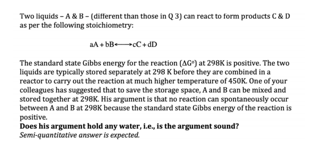 Solved Two liquids - ﻿A & B - (different than those in Q 3) | Chegg.com