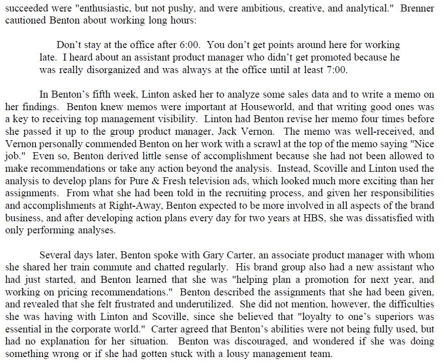 Solved Lisa Benton (A) Case Study (OB, HR Management and | Chegg.com