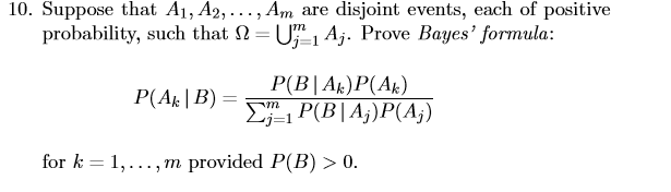 Solved 10. Suppose that A1, A2, ..., Am are disjoint events, | Chegg.com