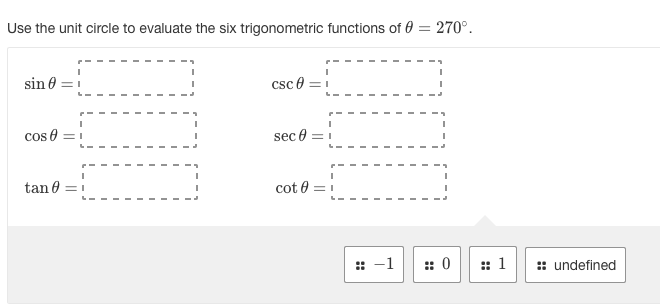 Solved Use the unit circle to evaluate the six trigonometric | Chegg.com