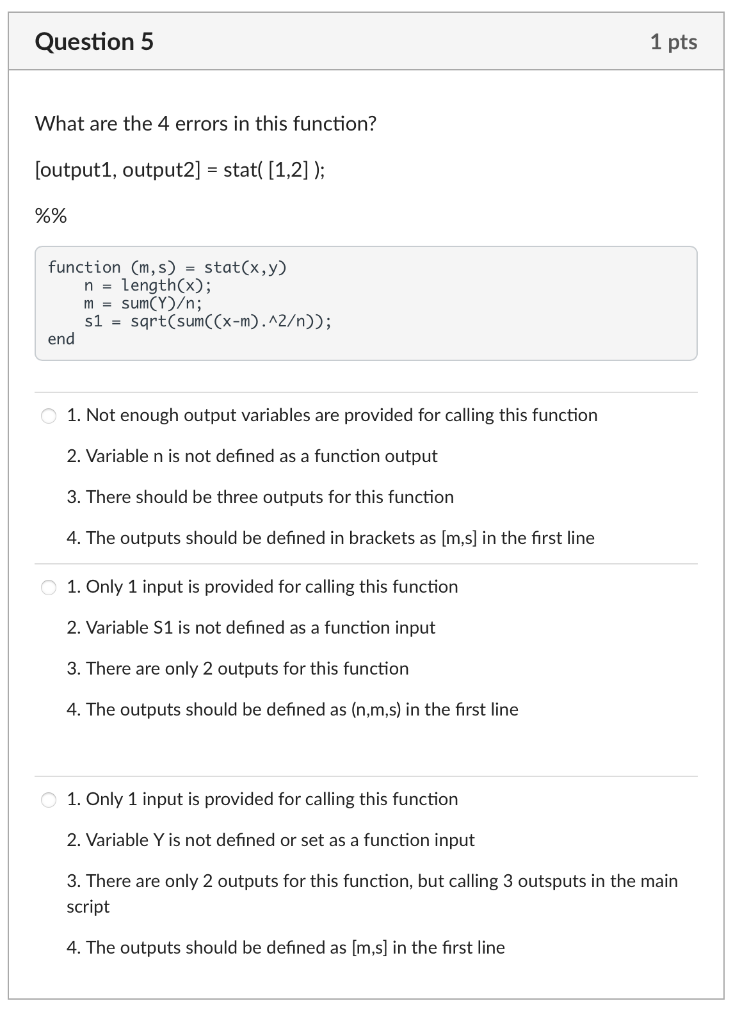 Solved What is a correct function structure? function | Chegg.com