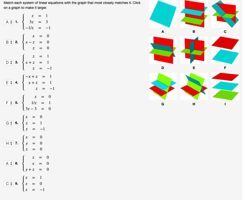 Solved Match each system of linear equations with the graph | Chegg.com