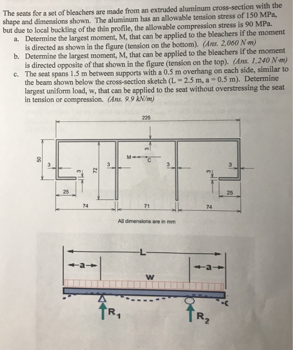 Solved The seats for a set of bleachers are made from an | Chegg.com